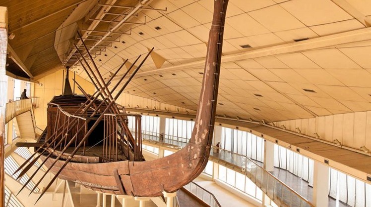 When will the first Khufu boat be transferred from in front of the ...